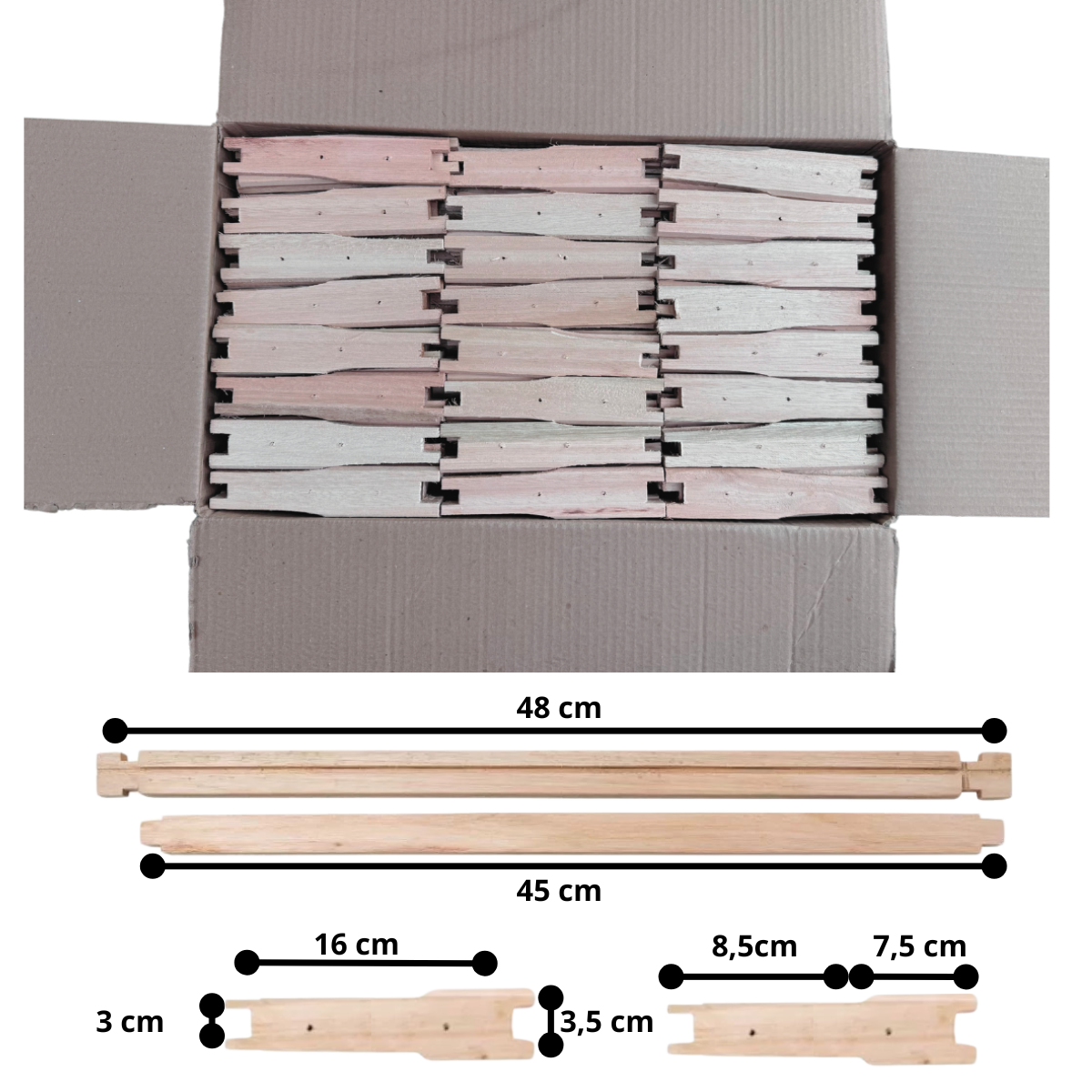100 Quadros Caixilho Melgueira 16cm Alto Langstroth Desmontado Abelha